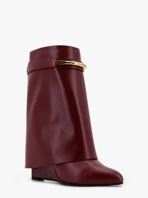 Givenchy Shark Leather Boots - Red