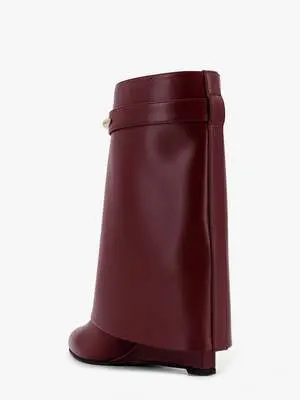 Givenchy Shark Leather Boots - Red