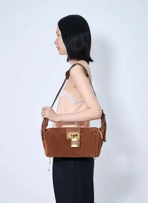 Chloé Paddington Suede Crossbody Bag - Brown