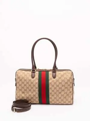 Gucci Horsebit Web Boston Bag
