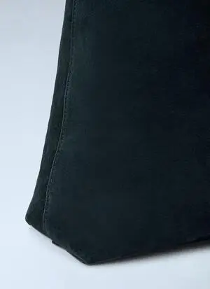 TOTEME Medium Bevel Suede Shoulder Bag - Black