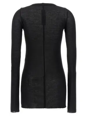Rick Owens Ribbed Long Sleeve T-shirt - Black
