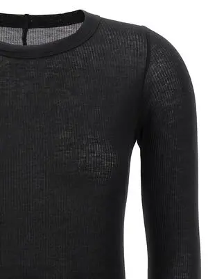 Rick Owens Ribbed Long Sleeve T-shirt - Black
