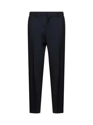 JIL SANDER Dark Blue Wool And Mohair Tapered Trousers - Multicolor