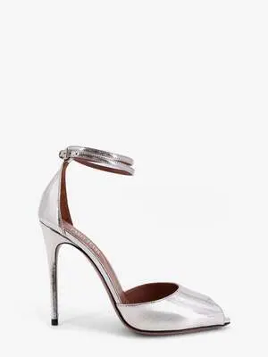 Paris Texas Laminated Leather Vera Sandals - Silver