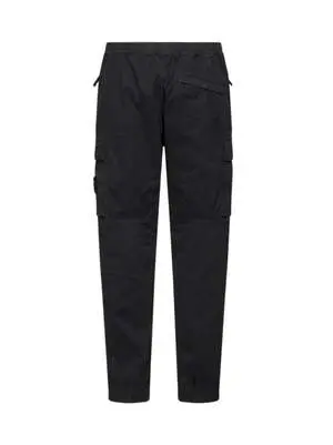 Stone Island Black Organic Stretch Broken Twill Cargo Trousers