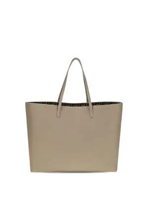 Fendi Roll Roman Leather Shopping Bag - Cream