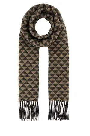 Prada Embroidered Wool Blend Scarf - Multicolor