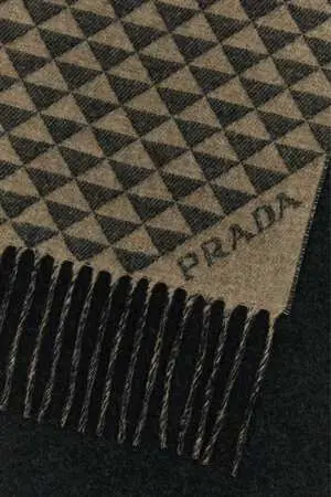 Prada Embroidered Wool Blend Scarf