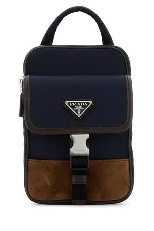 Prada Two-tone Nylon And Suede Phone Case - Multicolor