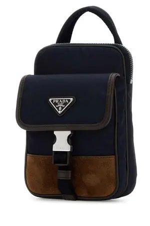 Prada Two-tone Nylon And Suede Phone Case