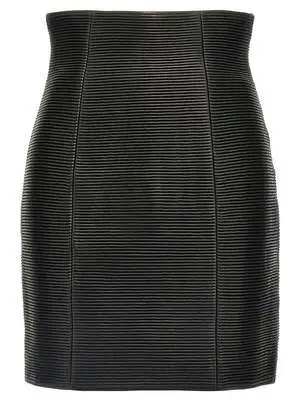 Balmain Hw Rolled' Skirt - Black
