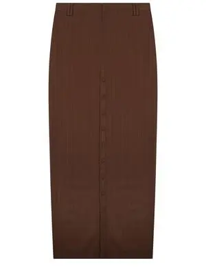 JEAN PAUL GAULTIER Gonna Midi Con Bottoni - Brown