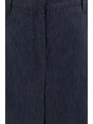 Brunello Cucinelli Denim Effect Twill Wide Pants