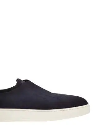 Santoni Suede Leather Slip-on Trainers - Blue