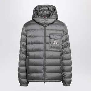 Moncler Short Verith Down Jacket In Grey - Gray