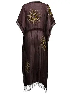 Dries Van Noten Cotton And Silk Embroidered Kaftan