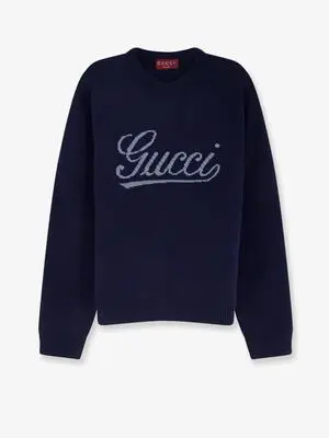 Gucci Wool Sweater With Frontal Embroidered Logo