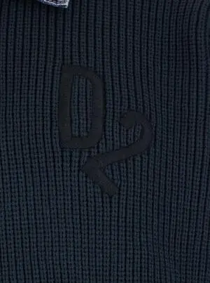 Dsquared2 Cotton Blend Pullover With Denim Collar - Multicolor