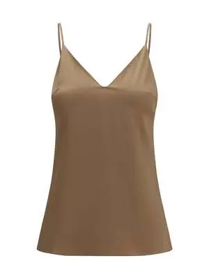 Brunello Cucinelli Stretch Silk Camisole Top - Brown