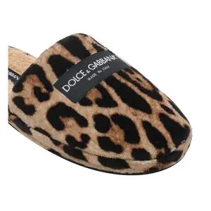 Dolce & Gabbana Animal Print Hotel Slippers - Brown