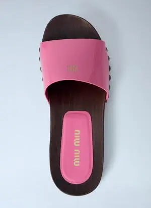 Miu Miu Studded Slide Sandals