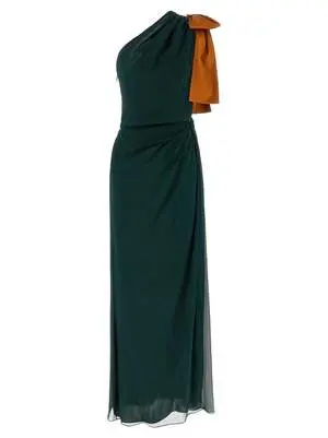 Saint Laurent One-shoulder Dress - Green