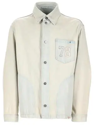 GOLDEN GOOSE Giacca In Denim Con Tasca Ricamata - Cream