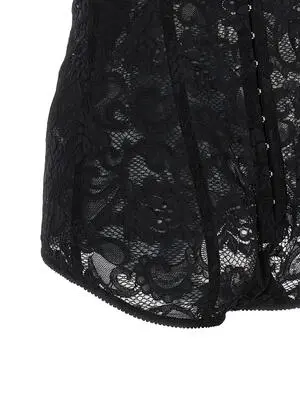 Dolce & Gabbana Satin And Lace Corsetry Bodysuit - Black