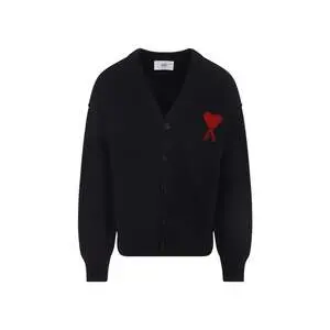AMI Paris Adc Cardigan - Black