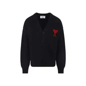 AMI Paris Adc Cardigan - Black