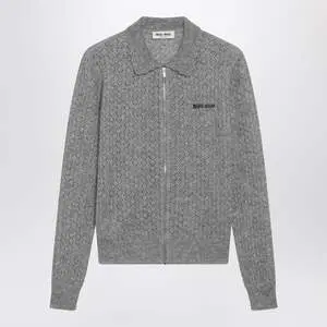Miu Miu Cashmere And Silk Cardigan - Gray