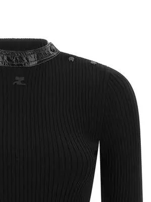 COURREGES Vinyl Collar Sweater