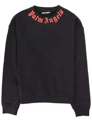 Palm Angels Felpa Con Logo - Black