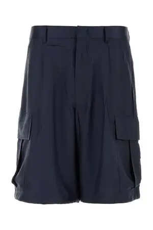 Prada Dark Silk Bermuda Shorts - Blue