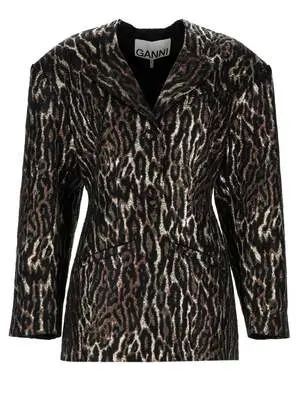 GANNI GANNI Animal Print Blazer Multicolor
