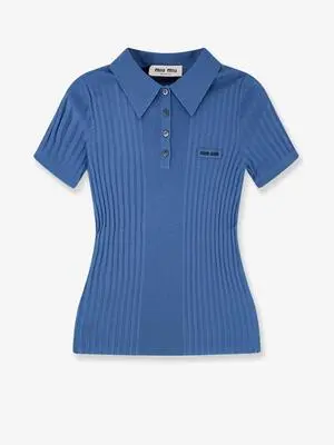 Miu Miu Virgin Wool Polo Shirt - Multicolor
