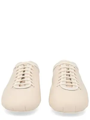 Dries Van Noten Sneaker Ballerina In Pelle - White