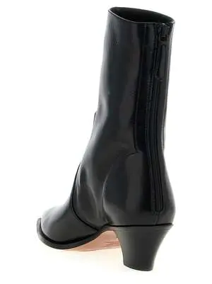 AQUAZZURA Leather Ankle Boots - Black