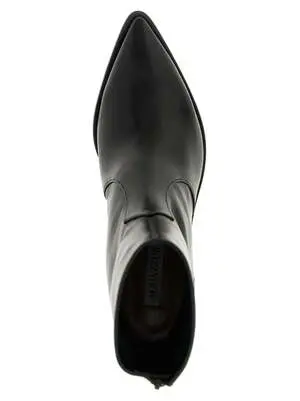 AQUAZZURA Leather Ankle Boots - Black
