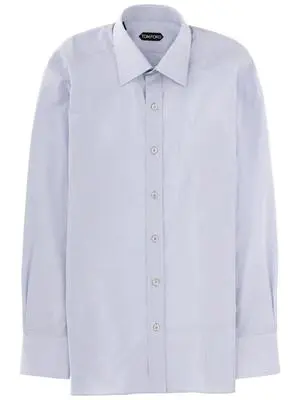 TOM FORD Shirt With Classic Collar - Blue