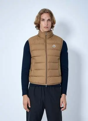 Moncler Contrin Down Gilet - Brown