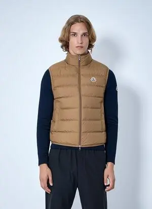 Moncler Contrin Down Gilet - Brown