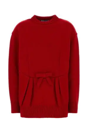 Prada Wool Oversize Sweater - Red