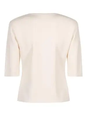 Max Mara Knitted Jersey Short-sleeved Top - Multicolor