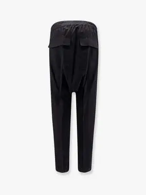 Rick Owens Drawstring Long Certified Virgin Wool Trousers - Black