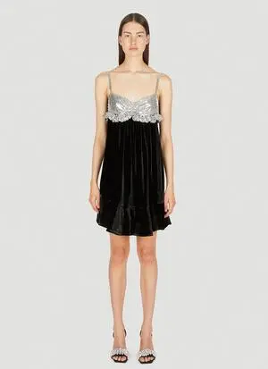 Rabanne Chainmail Panel Mini Dress - Black