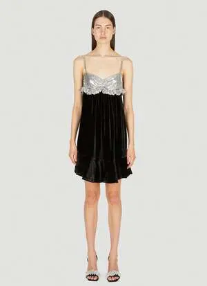 Rabanne Chainmail Panel Mini Dress - Black