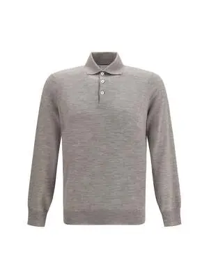 Men's Brunello Cucinelli Gray Polos