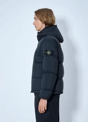 Stone Island Padded Hooded Jacket - Black